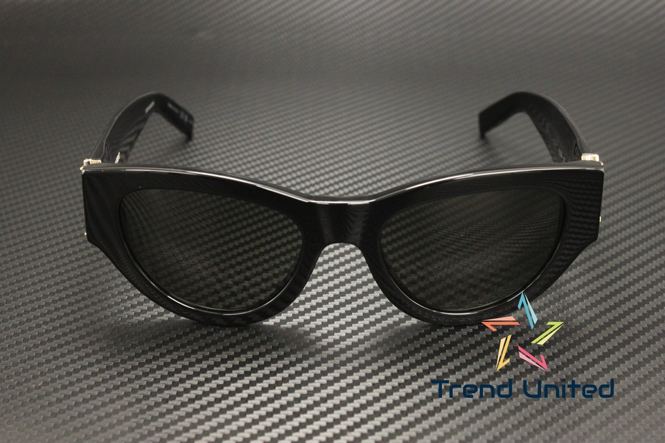 SAINT LAURENT SL M94 001 Cat Eye Acetate Black Grey 53 mm Women's ...