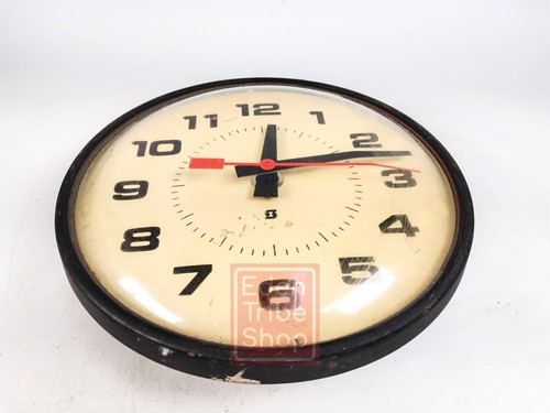 Vintage Simplex Model 2310 School Clock Metal and Glass MCM Industrial ...