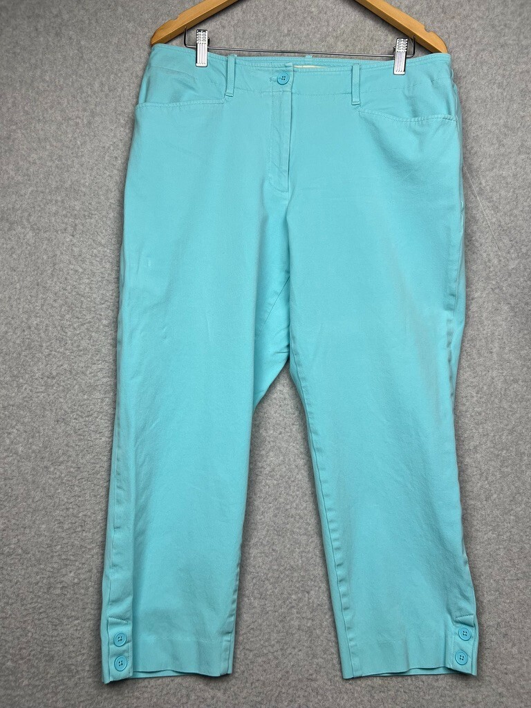 TAlbots Chino Capris Pants Women SZ 16W Cotton Straight Leg Preppy ...