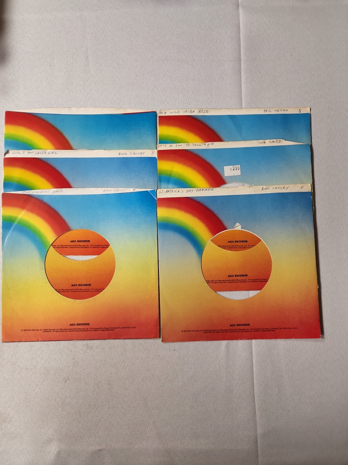 45 RPM 7" RECORD SLEEVES CO. SLEEVE 6 PACK SEE PHOTOS - MCA (SLV9)3 | eBay