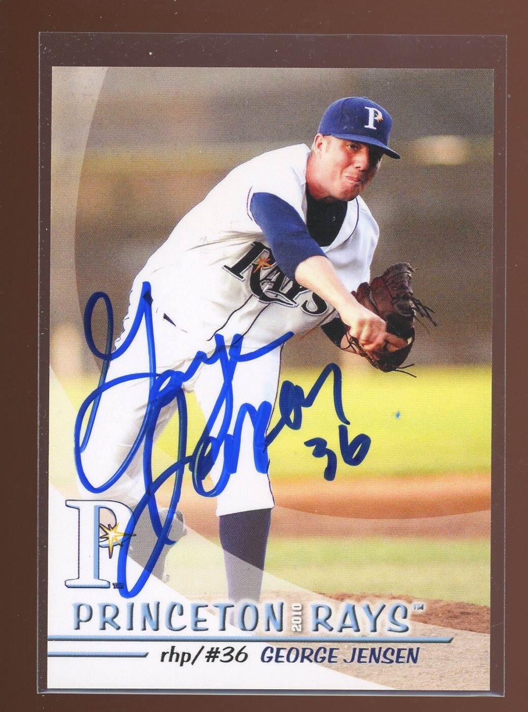 2010 Princeton Rays GEORGE JENSEN Signed Card autograph auto EAGAN, MN ...