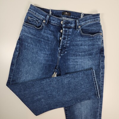 7 for all Mankind Josefina Jeans Womens Size 30 Button Fly Mid Rise ...