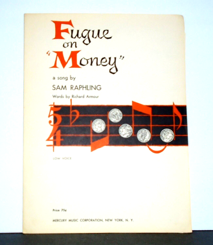VINTAGE SHEET MUSIC - FUGUE ON MONEY by SAM RAPHLING ©1960 | eBay