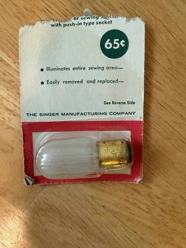 Singer Vintage Sewing Machine Light Bulb Push In Socket New In Package ...