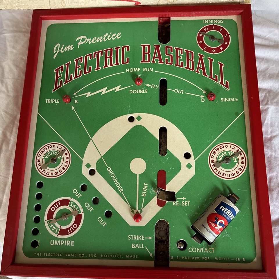 Vintage Jim Prentice Electric Baseball Game Model 63-B OLD | eBay
