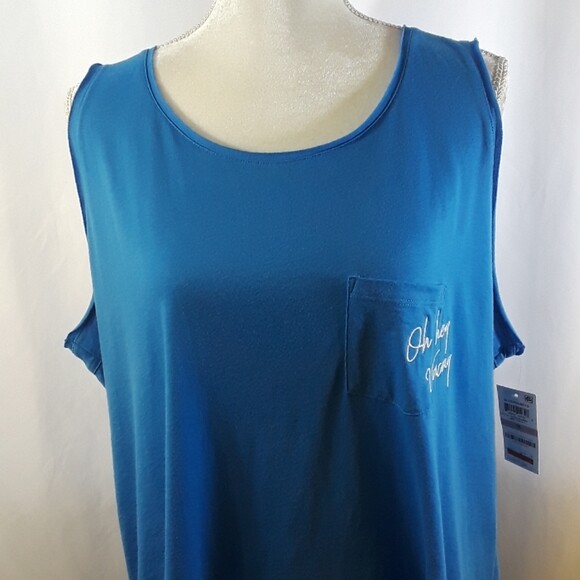 Jenni Plus Size Peekaboo-Back Sleepshirt,Blue Size 2X | eBay