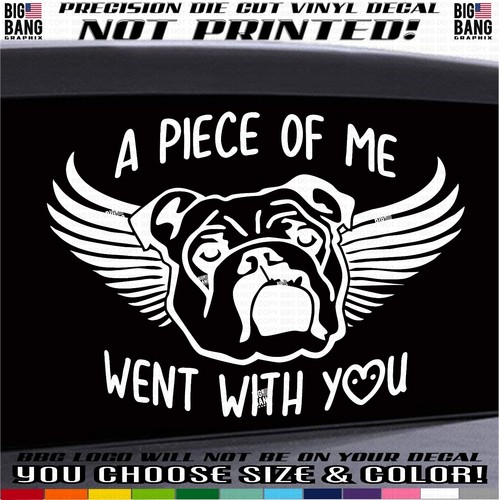 Bulldog Angel Wings Decal Sticker Rest In Peace RIP In Loving Memory ...
