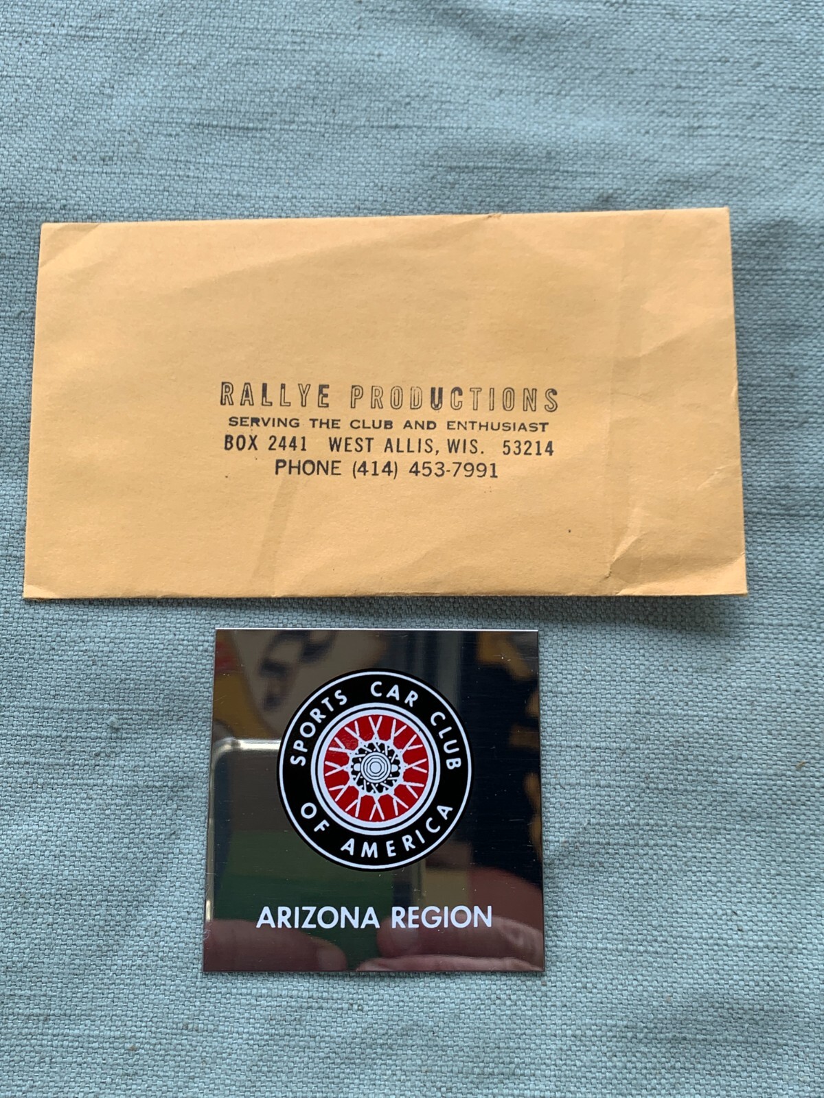 Rallye Productions Dash Plaque Sports Car Club America SCCA Arizona ...