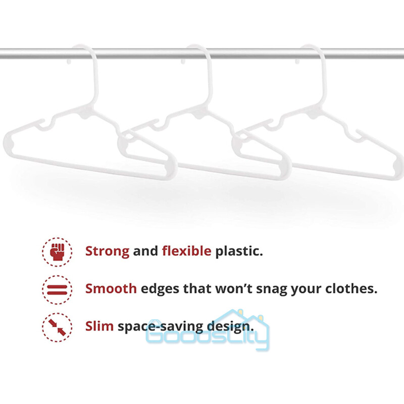 Plastic Hangers Durable Small Stylish New in Pack of 50 & 100 Home For ...