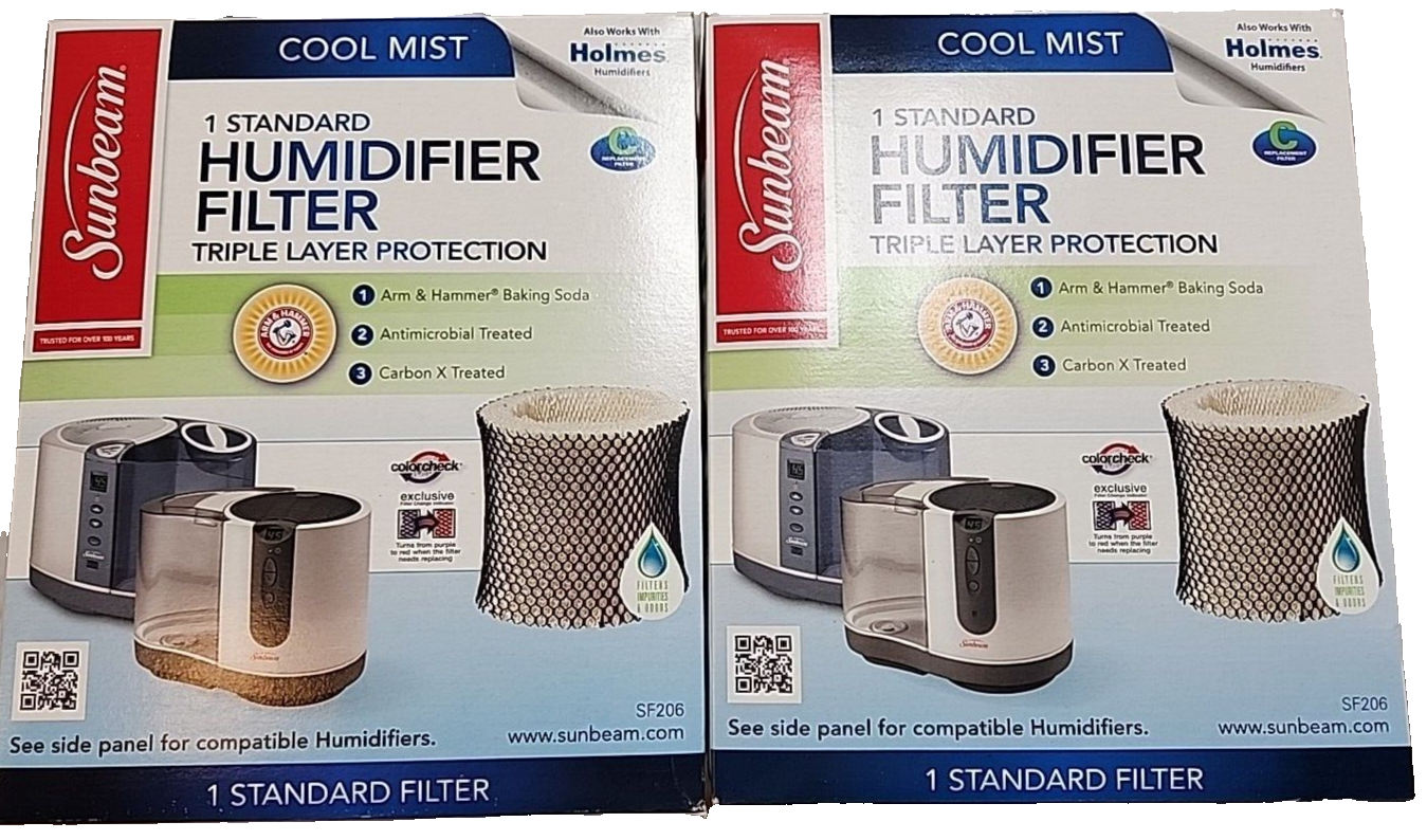 Sunbeam SF206 Holmes HWF65PDQ-U Humidifier Replacement Filter Lot of 2 ...