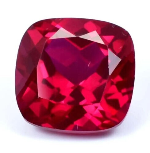 Cushion Cut GIE Certified 44 Ct+ Natural Mogok Red Ruby Flawless Loose ...