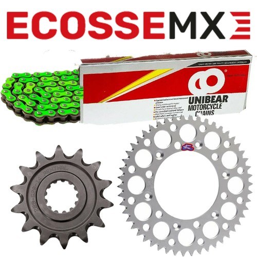 Kawasaki KX500 87-04 Unibear Green Heavy Duty Chain Renthal Silver ...