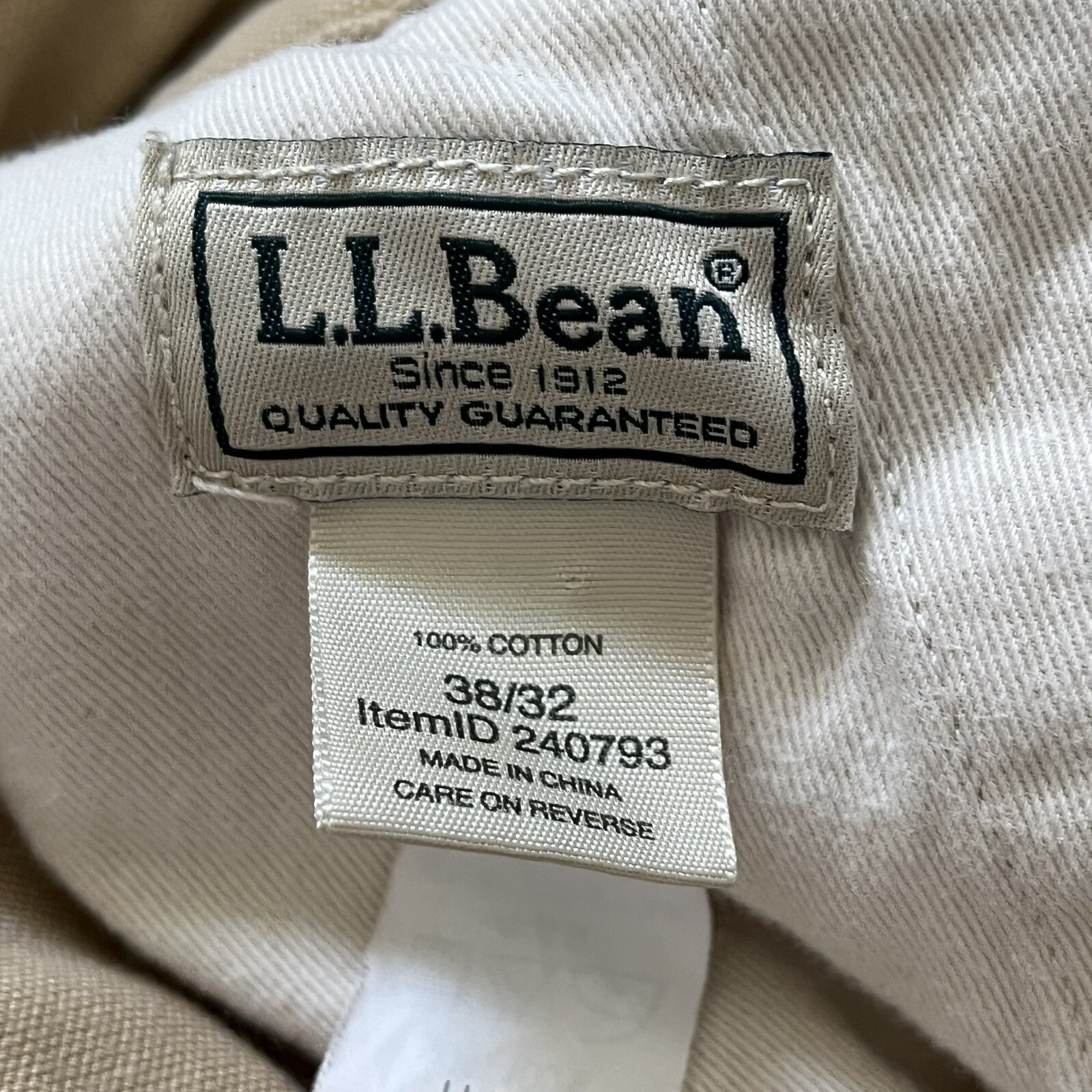 LL Bean Pants Mens 38x31 Beige Tan Khaki Cargo Comfort Waist Straight ...