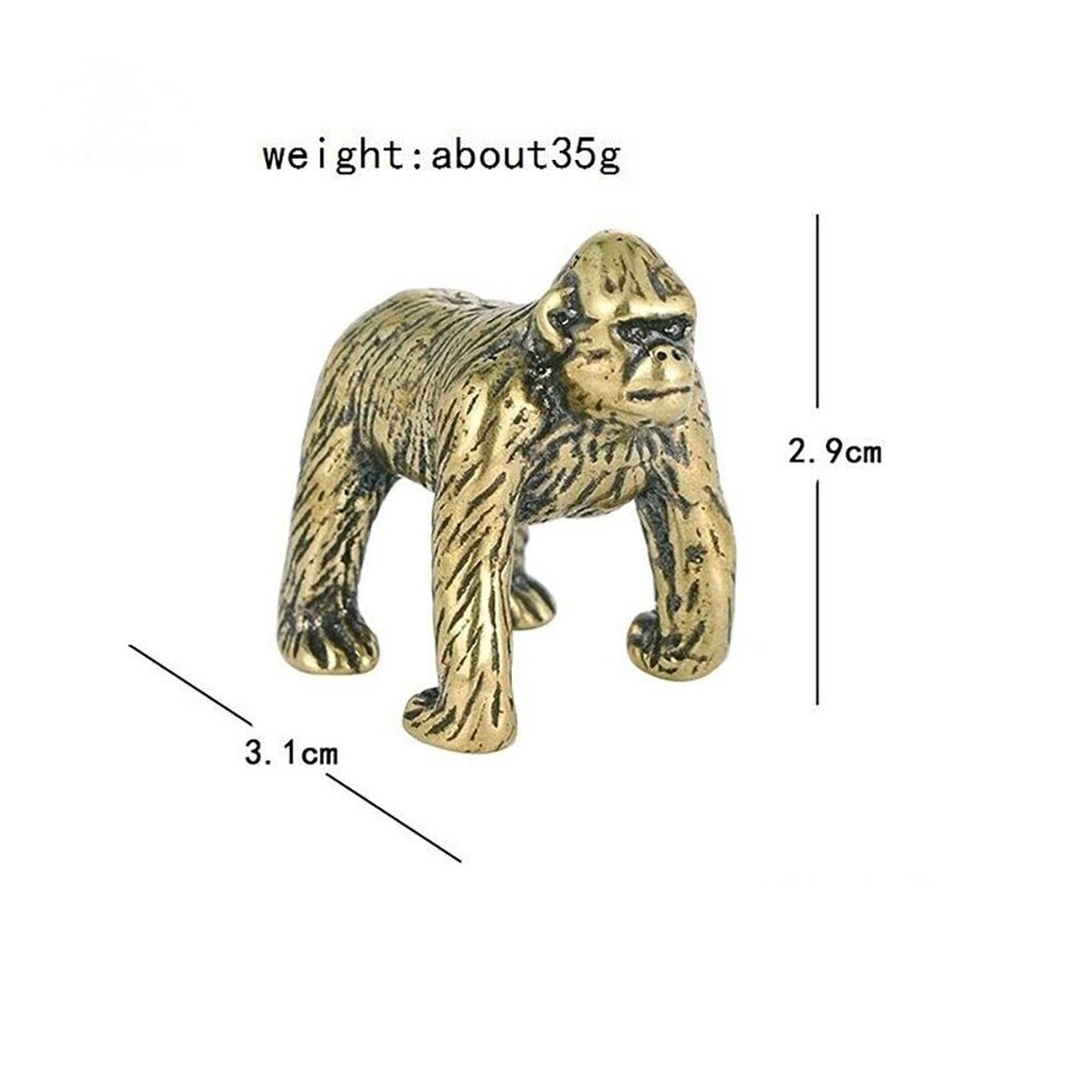 Solid Brass Miniature Monkey Gorilla Statue Tea Pet Mini Figure Animal ...