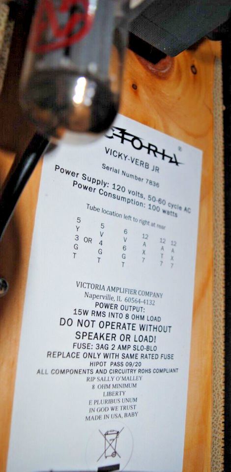 VICTORIA Vicky-Verb Jr. 15W 1x12 Tube Guitar Amp **MINT** | eBay