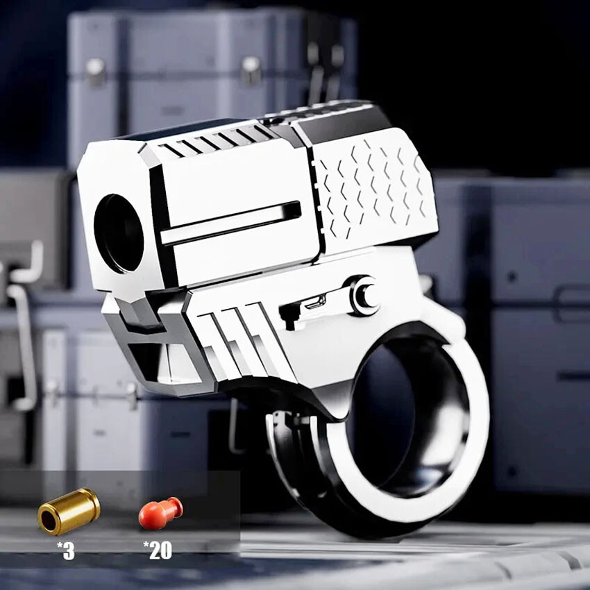 Alloy Gun Anxiety Stress Relief Fidget Ring EDC Spinner Office Hone ...