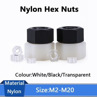 Plastic Hex Nuts Nylon Hexagonal Nut Insulated M2 M2.5 M3 M4 M5 M6 M8 ...