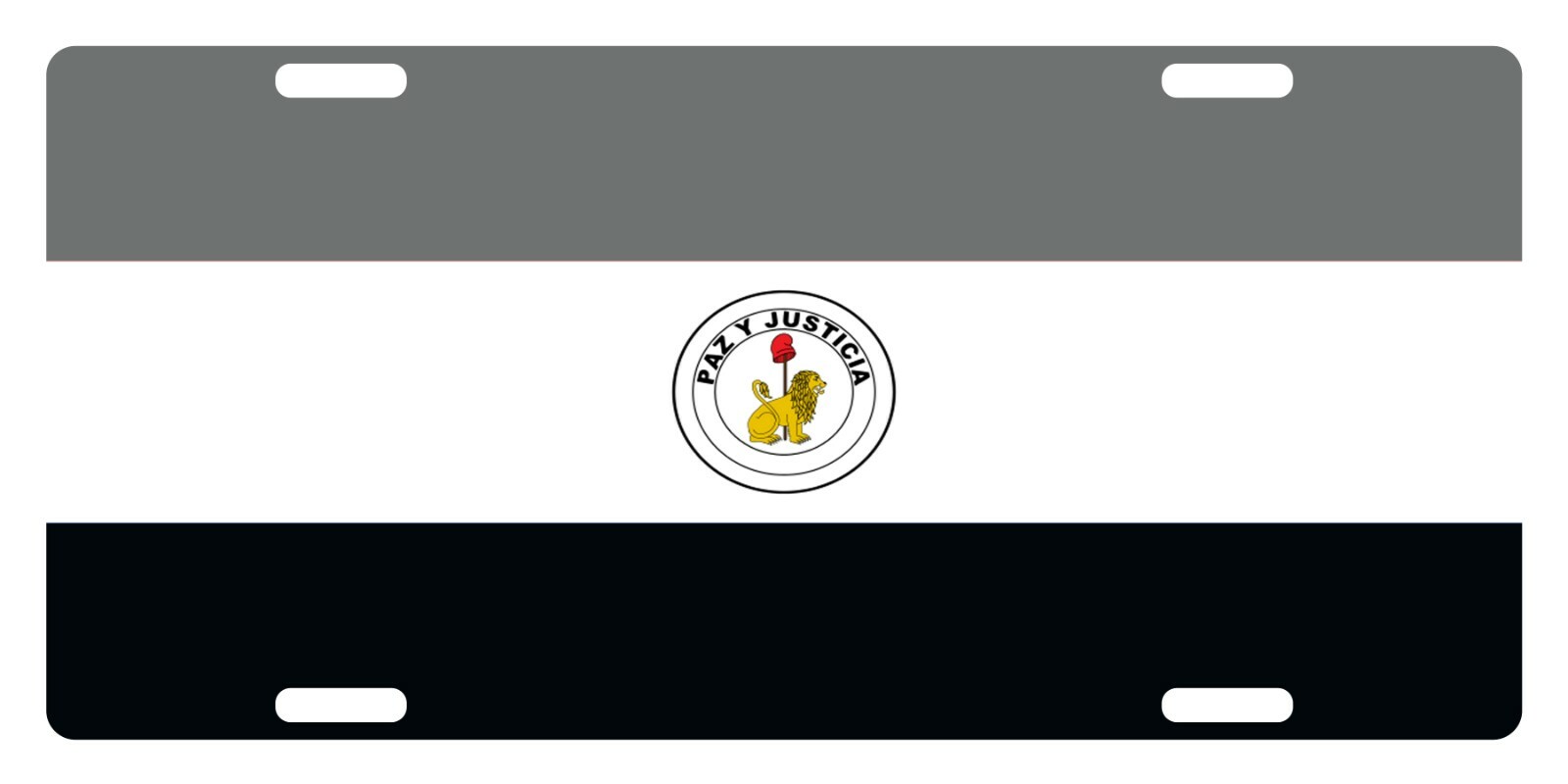 Paraguay Flag Custom License Plate Emblem Black, White, and Gray ...