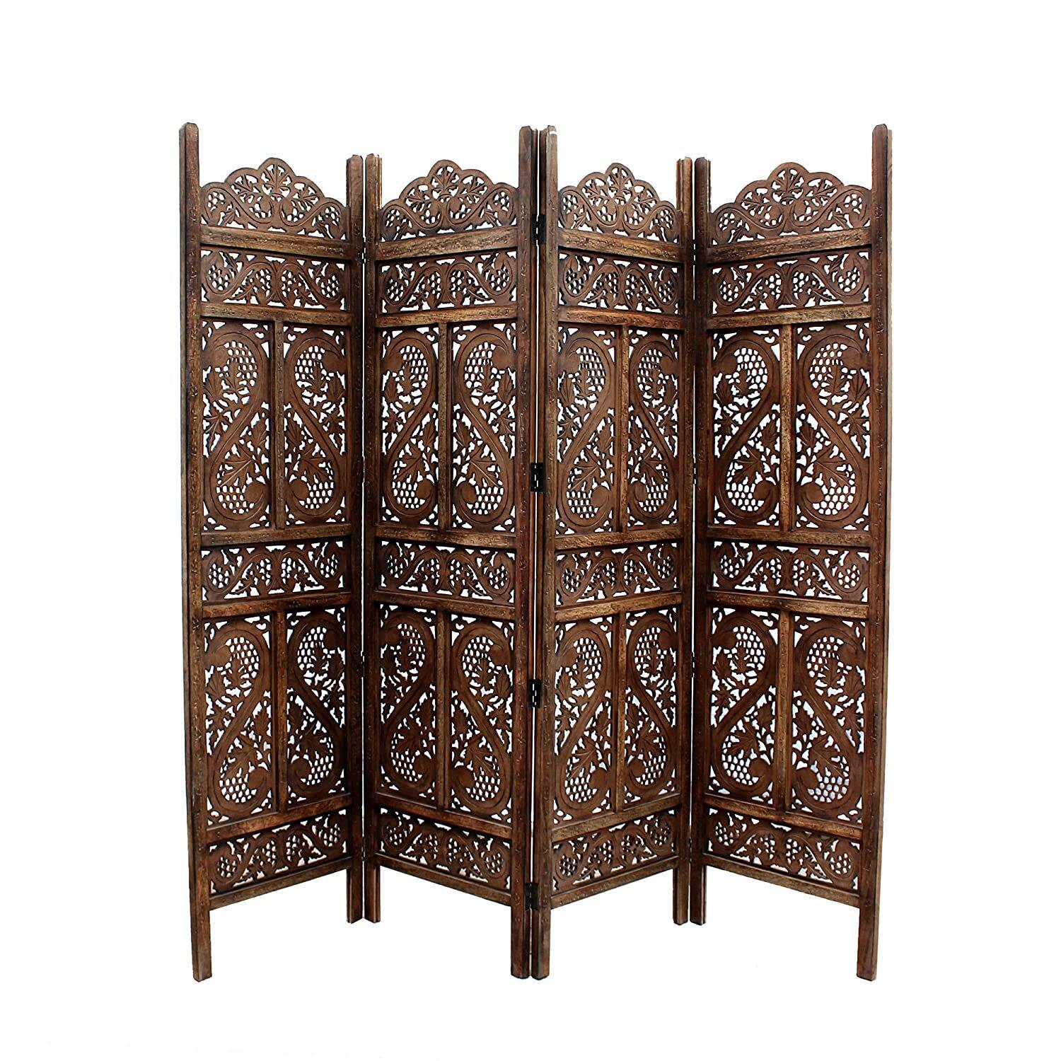 Antique Style Furniture Handcraft Wooden Partition Screen Room Divider ...