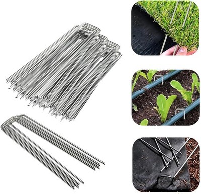 Galvanized steel garden landscape staple pins | eBay
