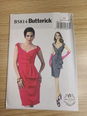 Vintage Retro 40s 50s 60s Misses Dress Butterick Sewing Pattern ...