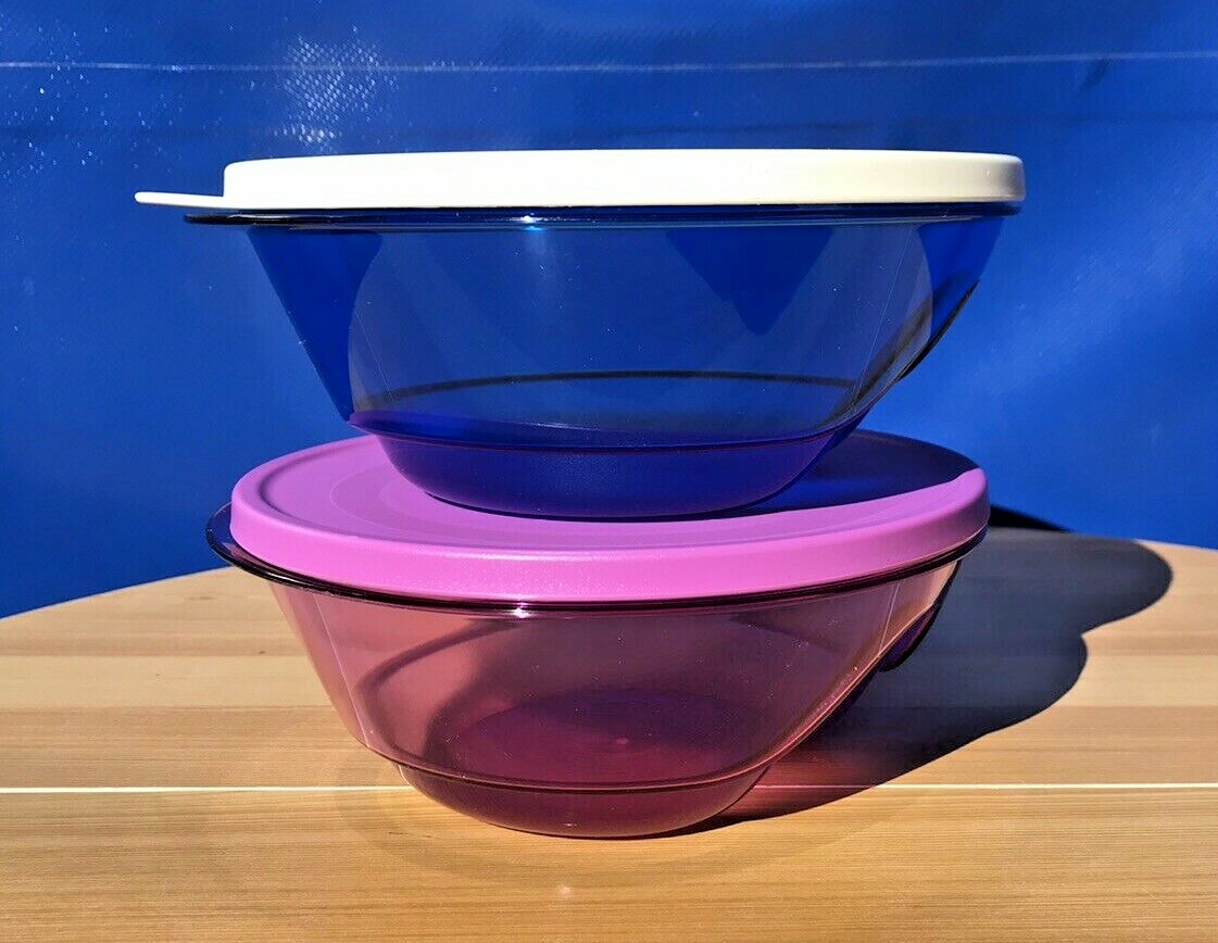 Tupperware Acrylic Salad Small Bowl 1L Set of 2 Preludio Bowl Blue and ...