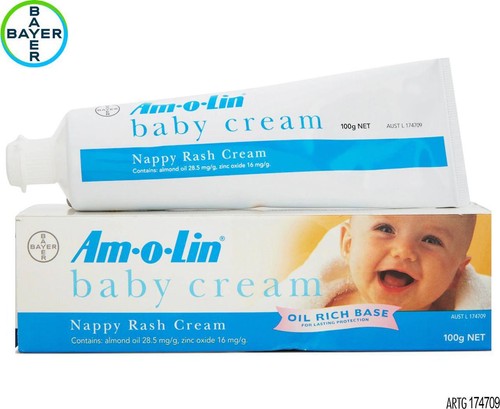 Amolin Baby Nappy Rash Cream 100g*+ Long Lasting Protection Skin Relief ...