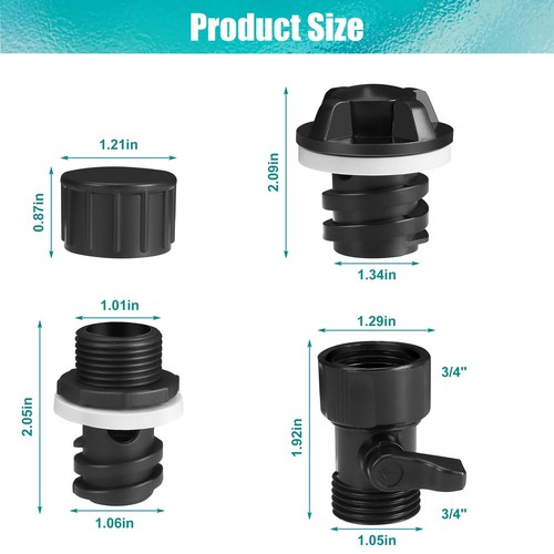 Cooler Drain Plug Hose Connection with Hose Shut Off Valve for YETI ...