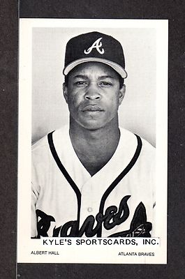 Albert Hall ATLANTA BRAVES UNSIGNED 3 x 4-7/8 TEAM ISSUE B&W PHOTO CARD ...