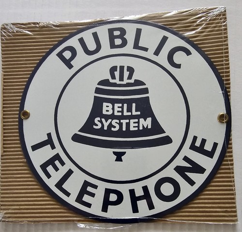 New Sealed-Vintage Original Porcelain 7" Round Bell System Public ...