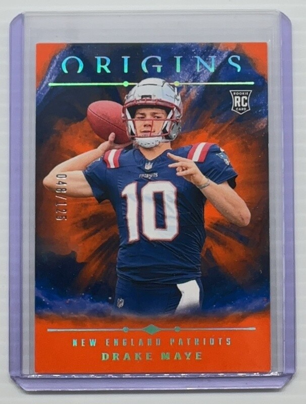 2024 Panini Origins Drake Maye Orange Parallel Rookie RC #48/125 #145 ...