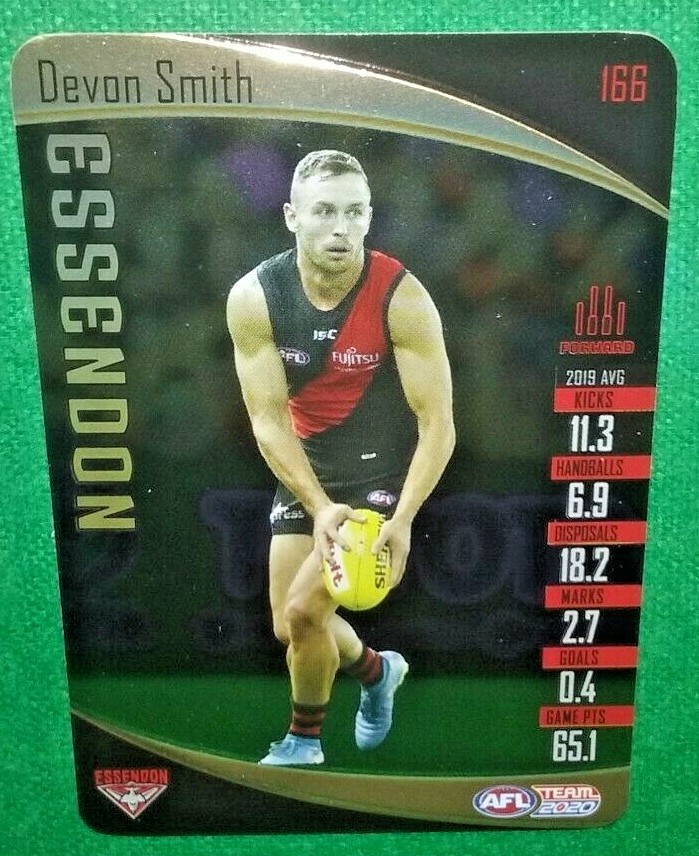 TEAMCOACH 2020 GOLD CARD DEVON SMITH ESSENDON | eBay Australia