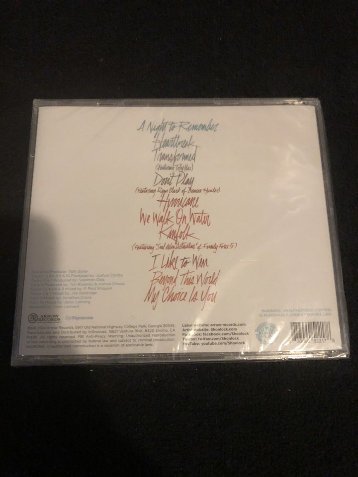 A Night to Remember by Shonlock (CD, 2014) Sealed 633090522178| eBay