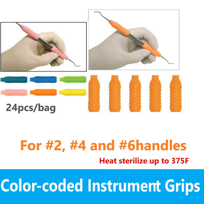 Dental Instrument Grips Silicone Color-Code For #2 #4 and #6 Handles 24 ...