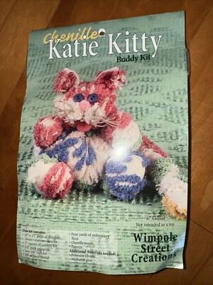 NEW! Vintage Wimpole Street Creations Chenille Buddy Kit 6" Kitty Cat ...