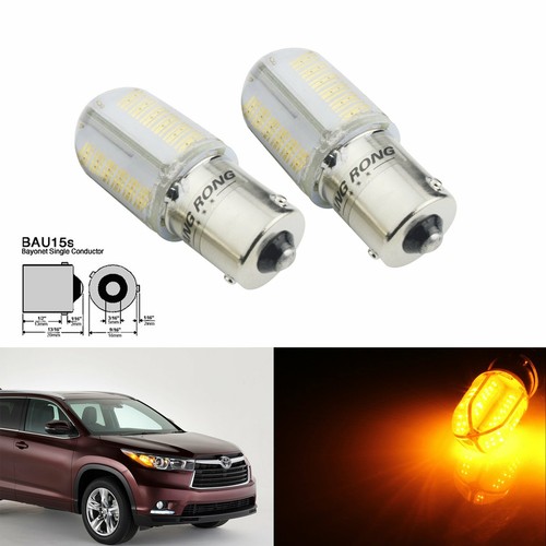 2x 581 PY21W BAU15s Bulbs 8 COB LED Turn Signal Indicator Front Rear ...