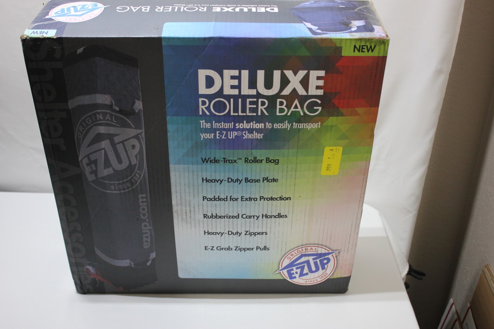 E-Z UP Deluxe Wide-Trax Roller Bag, 10' (Gray with Black Accents) NEW ...