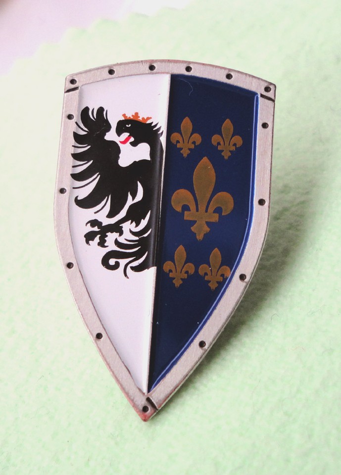 Early CHARLEMAGNE Themed Medieval Shield Heraldry Pin Badge Templar ...