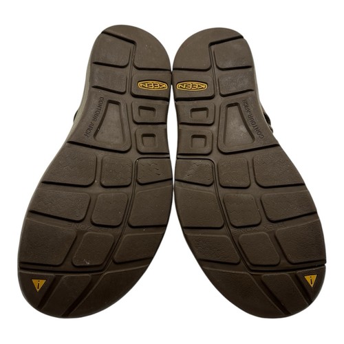 Keen Uneek Sandals Mens 9.5 Brown Leather Rope Cord Woven Slip On Mules ...