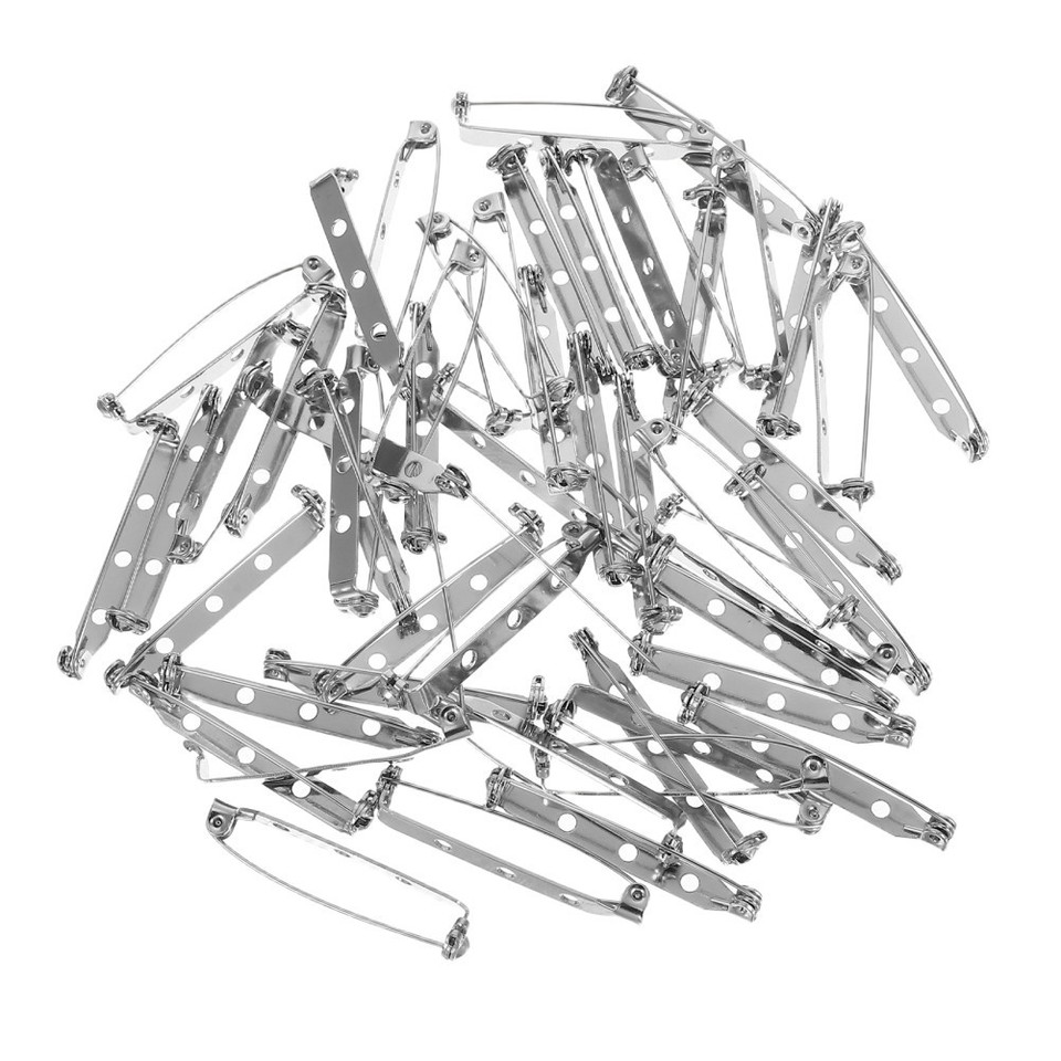 50pcs 37mm Stainless Steel Back Safety Catch Bar Brooch ( ) Pin brooch ...