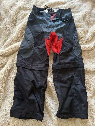 Thor Static Pants Youth 28 Black Motocross Dirt Bike Convertible Zip Off Racing | eBay