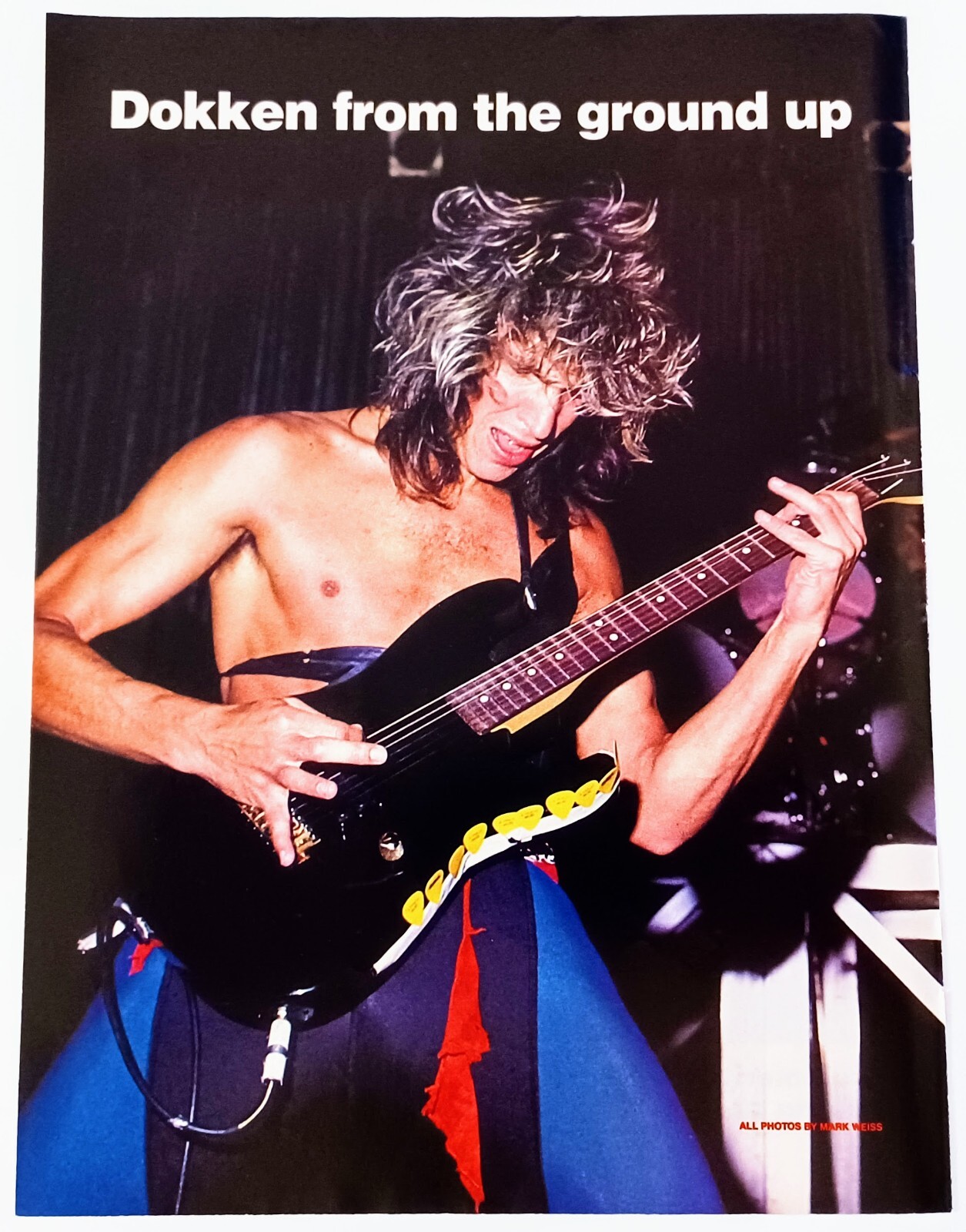 DOKKEN~GEORGE LYNCH LIVE~ORIG 1986 POSTER~VTG FULL PAGE MAGAZINE PINUP ...