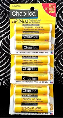 9 CHAP ICE ORIGINAL LIP BALM SOOTHE MOISTURIZE DRY CHAPPED LIPS ...