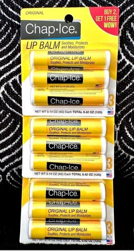 9 CHAP ICE ORIGINAL LIP BALM SOOTHE MOISTURIZE DRY CHAPPED LIPS ...