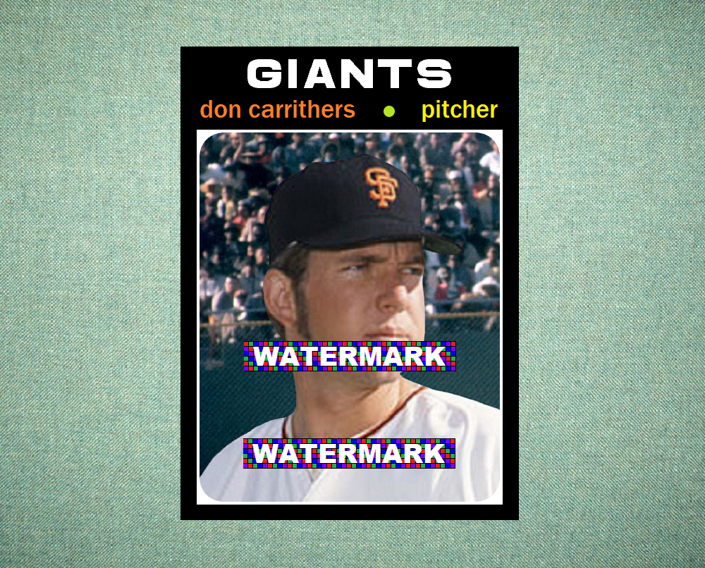 Don Carrithers San Francisco Giants 1971 Style Custom Baseball Art Card ...