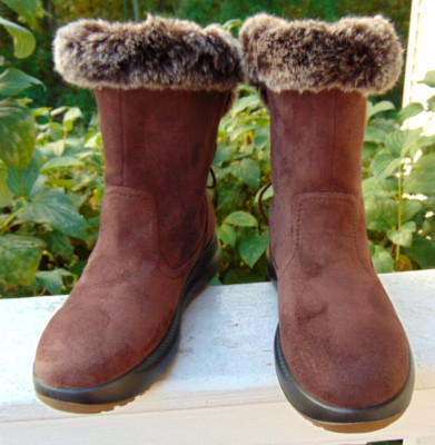Flexus by Spring Step Winter Boots Brown microsuede Snowbird Comfy Warm ...