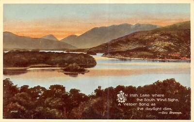 Vintage Valentine's An Irish Lake Poem by Eva Brennan Ireland Postcard ...