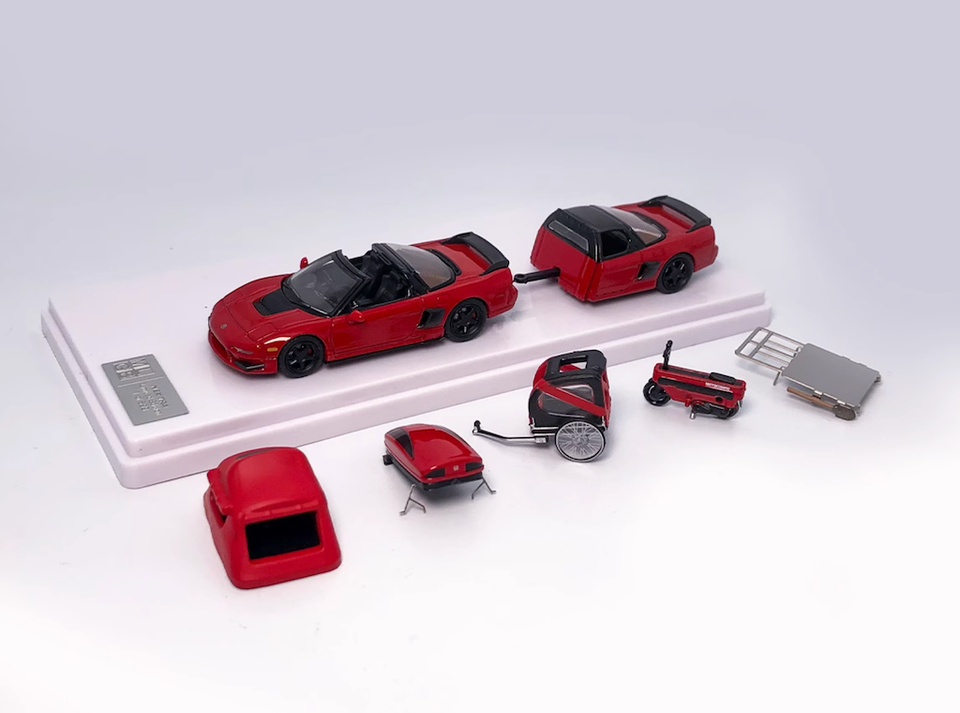 ZD MLGB 1:64 JDM Red NA1 NSX TRA Camper Trailer Sport Model Diecast ...