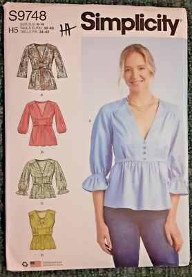 Simplicity Pattern S9748 Misses' Top with Variations Sewing Project ...