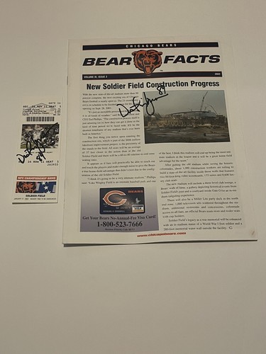 Dustin Lyman Chicago Bear Signed Ticket And Program | eBay